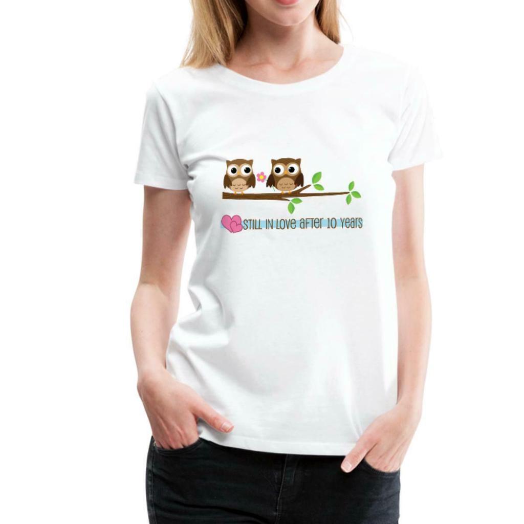 10th Wedding Anniversary Owls Women E2 80 99s Premium T Shirt Short ...