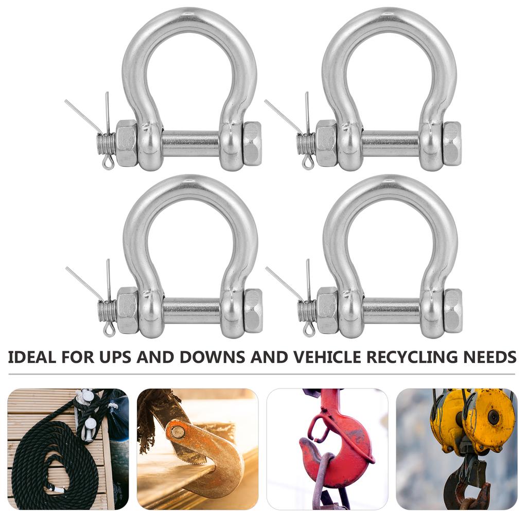Buy 4pcs Practical Metal Shackle Metal Shackle Lifting Shackle D-Shaped ...