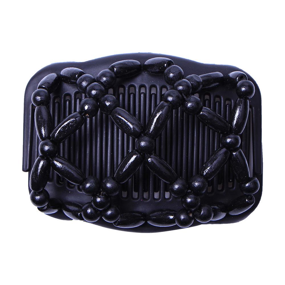 Buy Magic Comb Wood Flower Double Haircomb Clip Stretchy Hair Combs ...