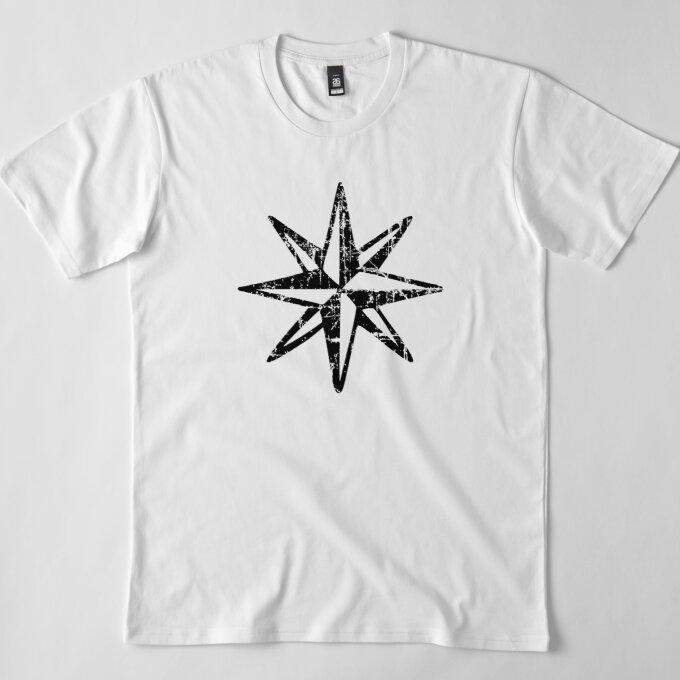 Buy Men Premium Cotton T-Shirt Compass Rose Vintage Print Tees Funny ...