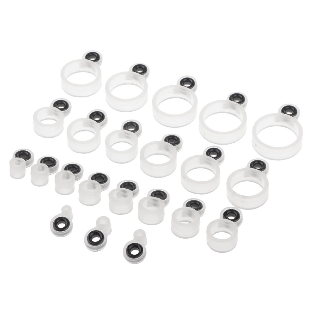 22pcs Telescopic Fishing Rod Guides Top Ring Set Repair Kit Mixed Sizes ...