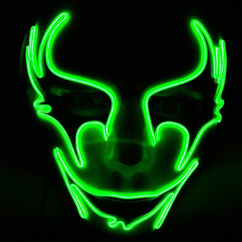 Buy Halloween Mask LED Maske Light Up Party Masks Neon Maska Cosplay ...