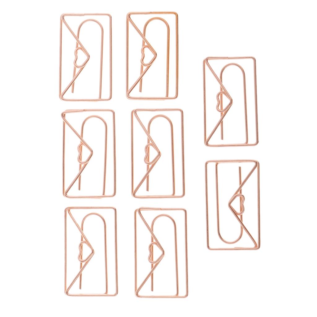 Buy 8Pcs Envelope Shape Paper Clips Marking Crafts Rose Color 30x17mm ...