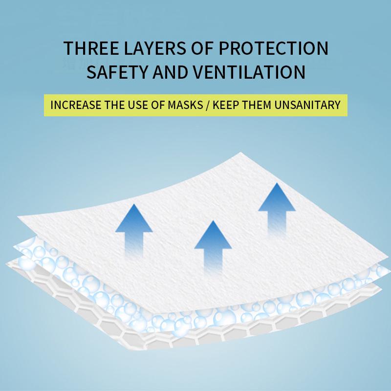 Buy 50Pcs Disposable Face Mask Filter Pads 3-Layers Breathable ...