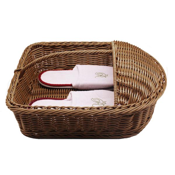 Buy 1pc Shoes Storage Basket Durable Imitation Rattan Weaving Handle ...