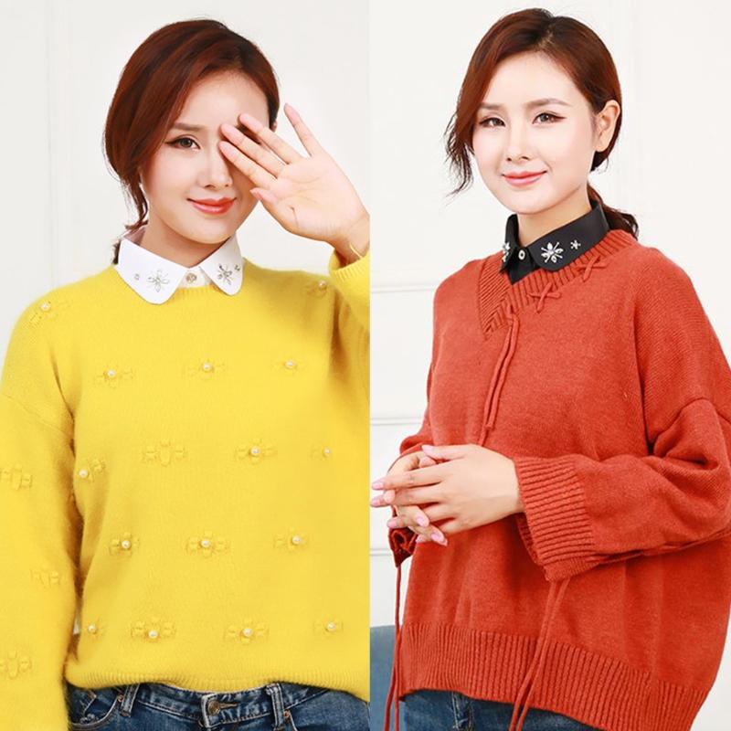 Buy Women Handmade Beading Jewelry False Collar Shiny Rhinestone Floral ...