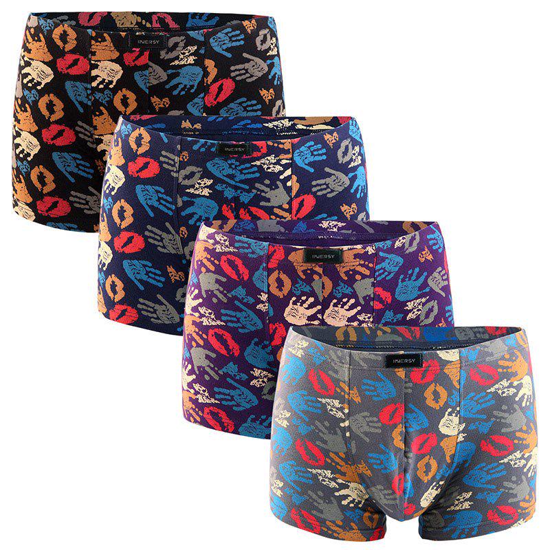 Buy Innersy 4Pcs\lot Mens Underwear Colorful Boxers Cotton Boxer Men ...