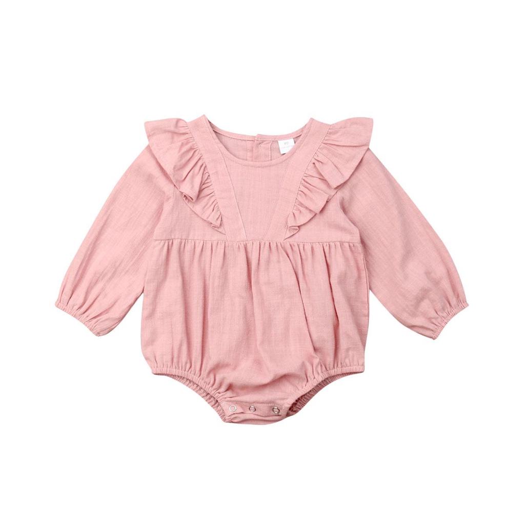 Buy Infant Kids Baby Girl Ruffle Long Sleeve Romper Jumpsuit Bodysuit Clothes Outfit at ...