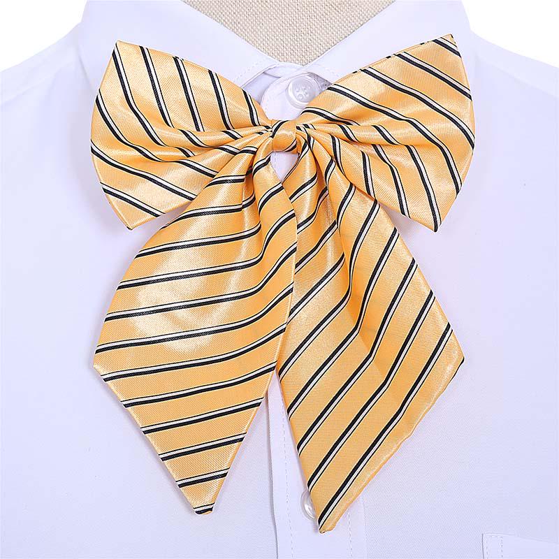 Buy Women Bow Ties Striped Butterfly Stewardess Silk Cravat Fashion ...