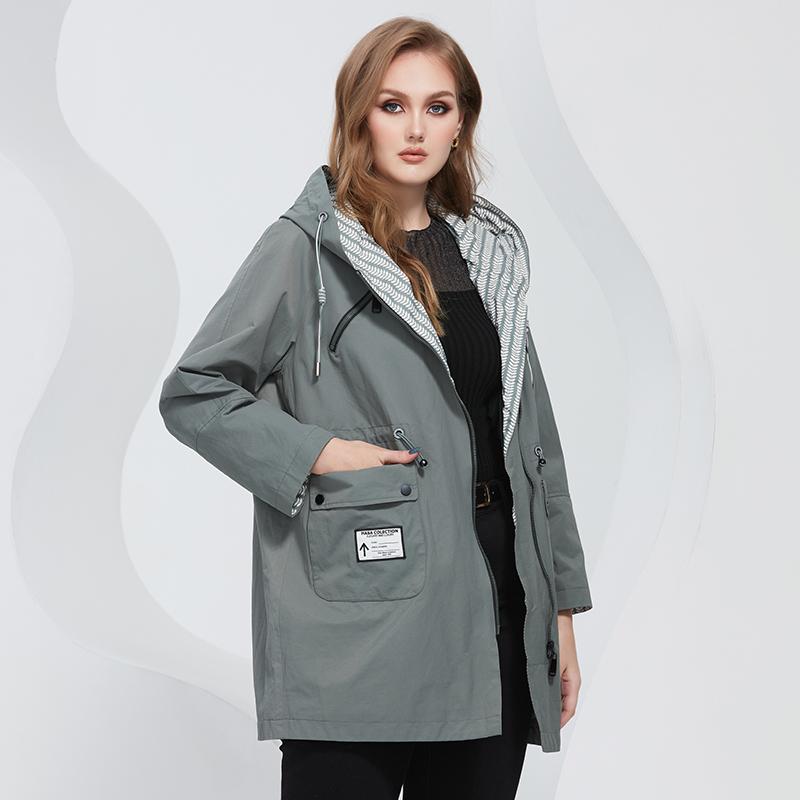 Cheap Coat Astrid Spring Short Splicing color Warm With Hooded Zipper ...