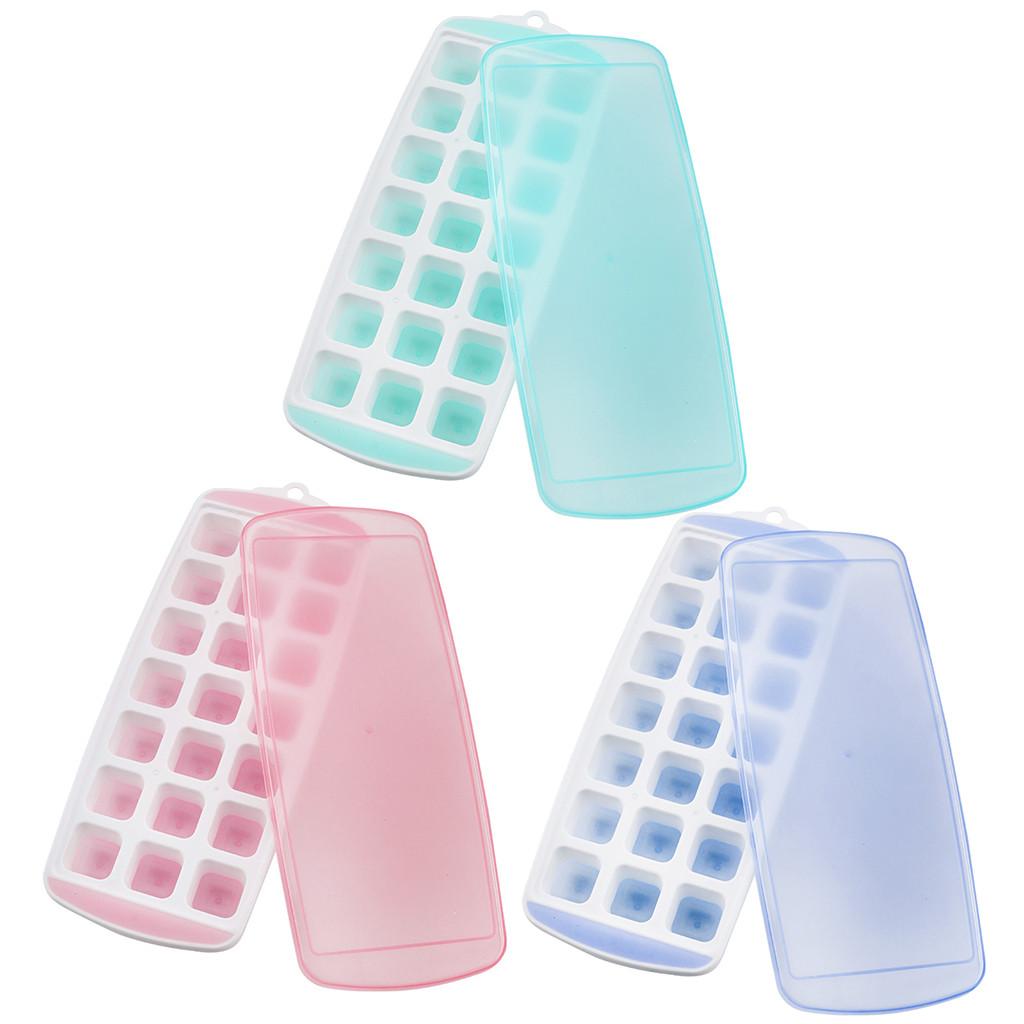 Buy [Be] 3 Pieces Collapsible Silicone Ice Tray With Lid Silicone Ice ...