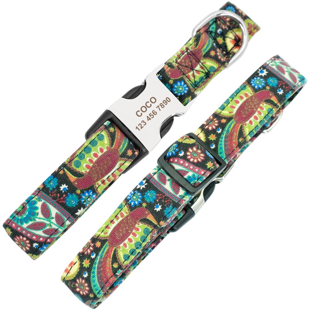 Buy Personalized Dog Collar Custom Nylon Print Engraved Name Puppy Cat ...