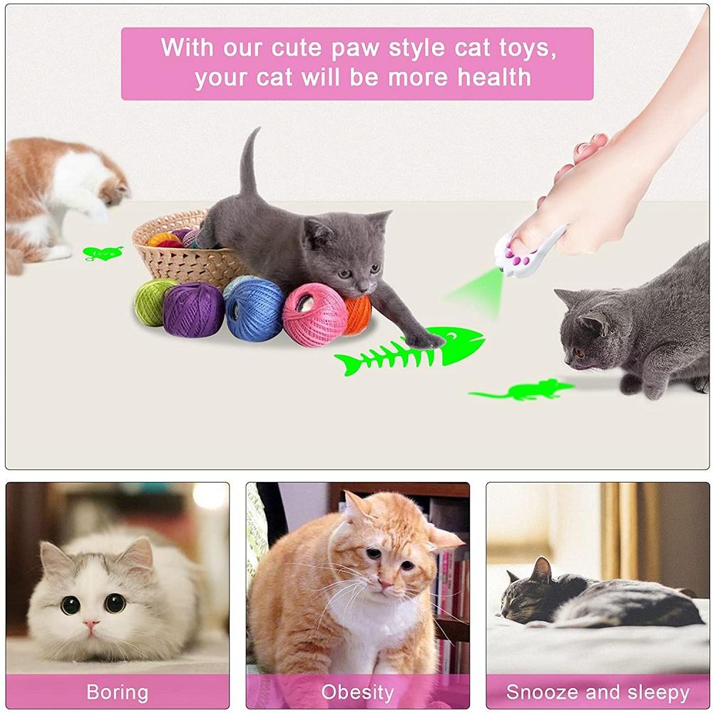 Buy Interactive Pet Cat Laser Toy LED infrared USB Rechargeable 5 ...