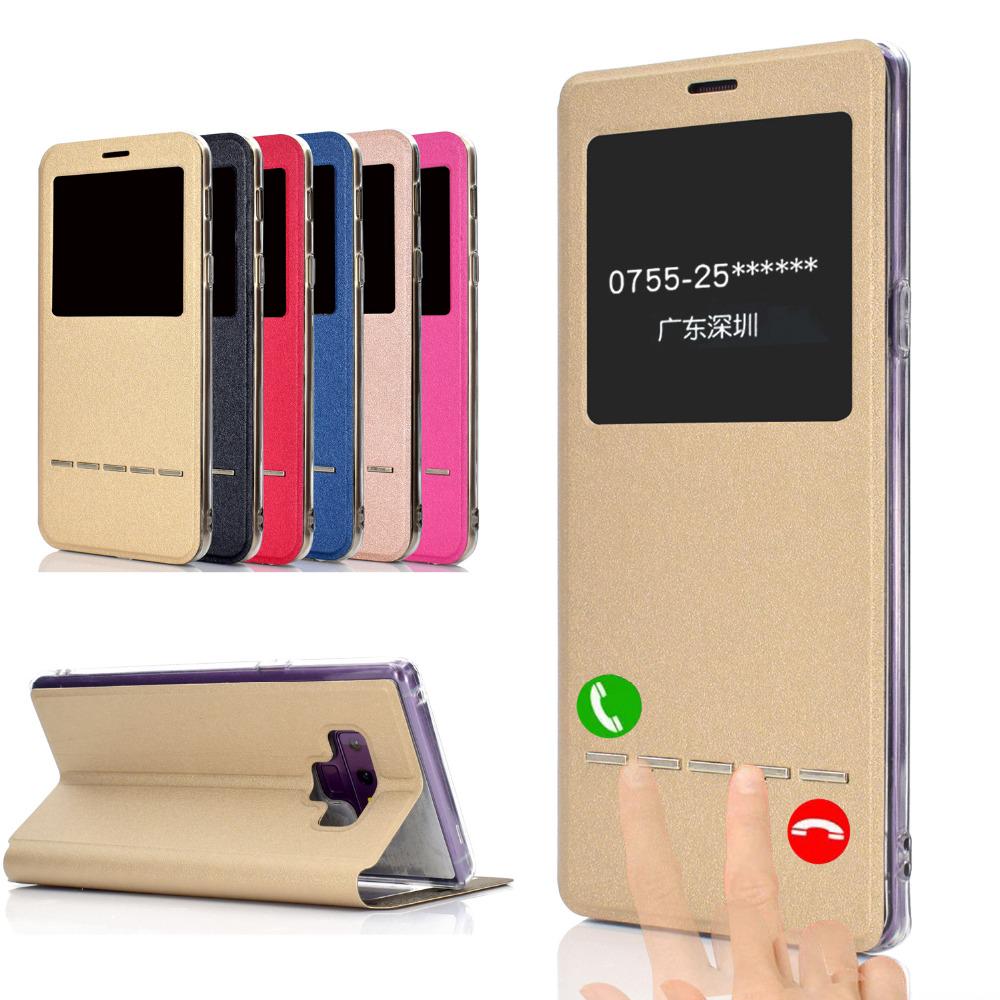 Luxury Smart Window Leather Filp Cover Cases For samsung huawei iPhone ...