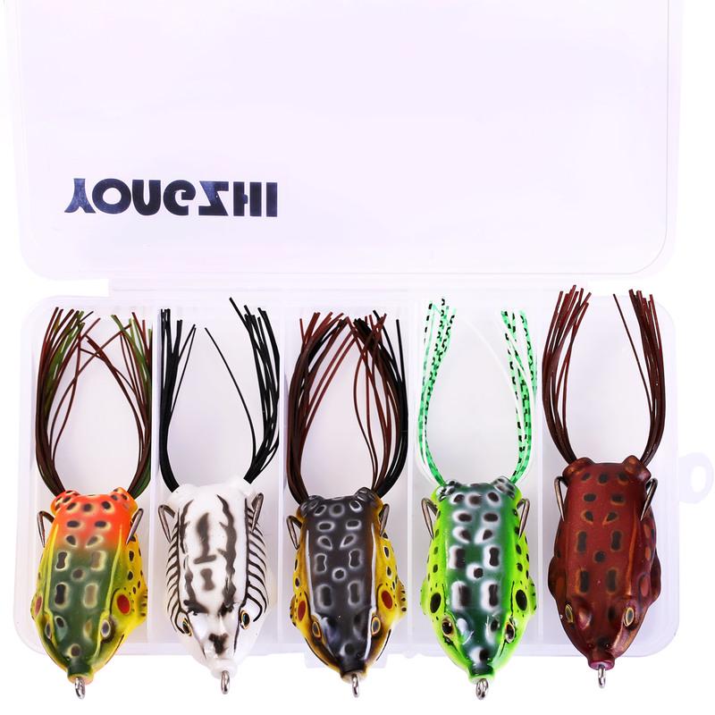 Buy Fishing Lures 5pcs/set Topwater Frog Lure with Life-like 3D Eyes ...