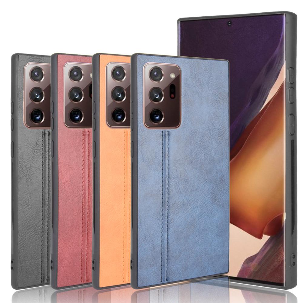 For Samsung Galaxy Note 20 Ultra Case Lightweight Calfskin PU Leather ...