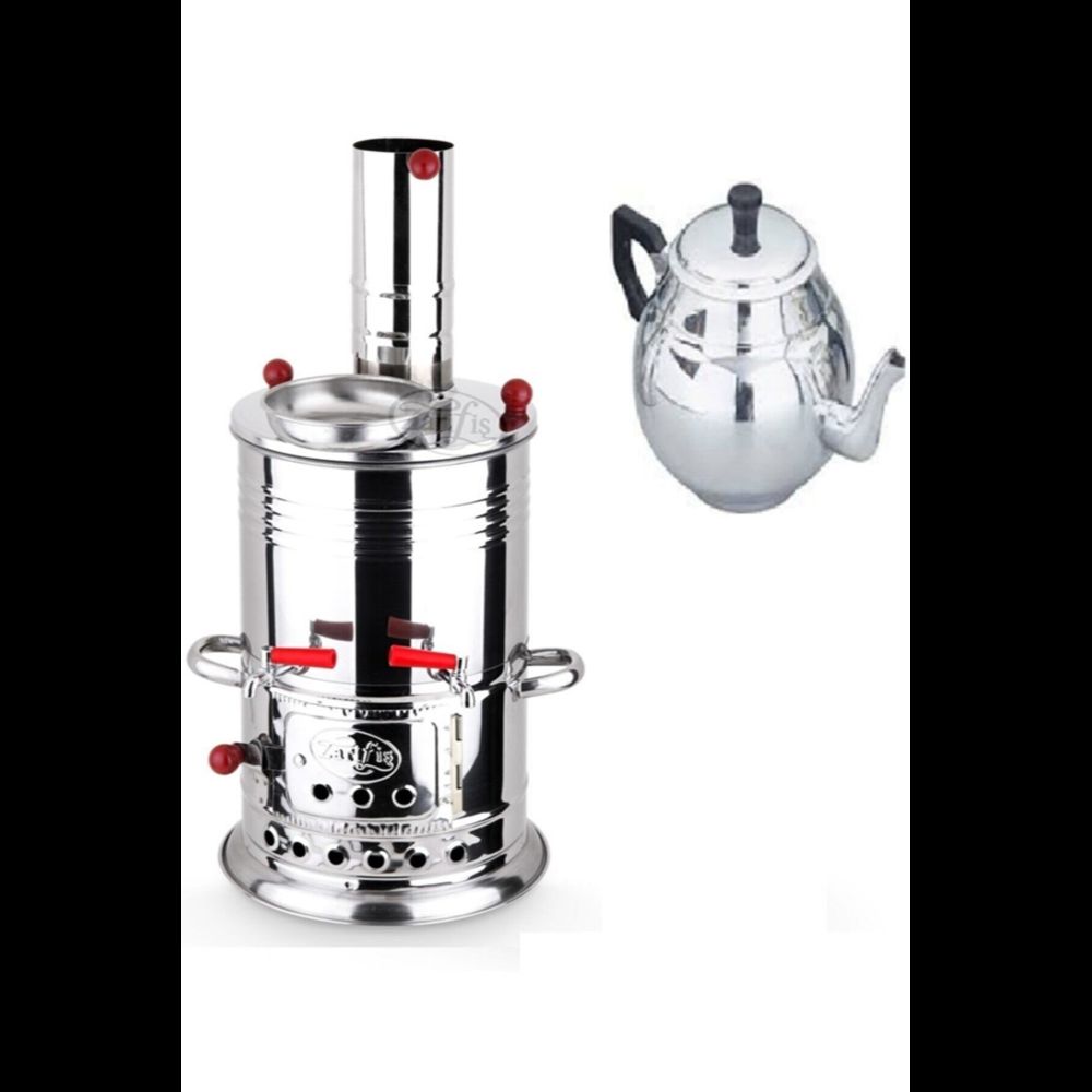 Buy Double Faucet Teapot Stainless Samovar Woody Coal Samovar Stovepark ...
