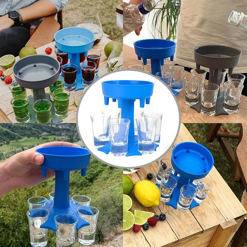 Buy 6 Shot Glass Dispenser Holder Wine Glass Rack Cooler Beer Beverage ...