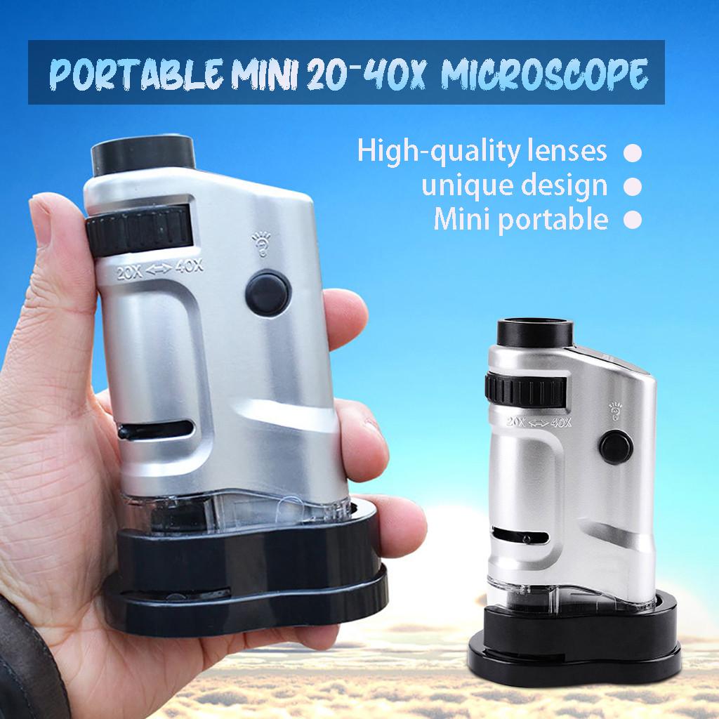 Buy Portable Pocket Mini Microscope 20-40X Digital Scope Magnifier With ...