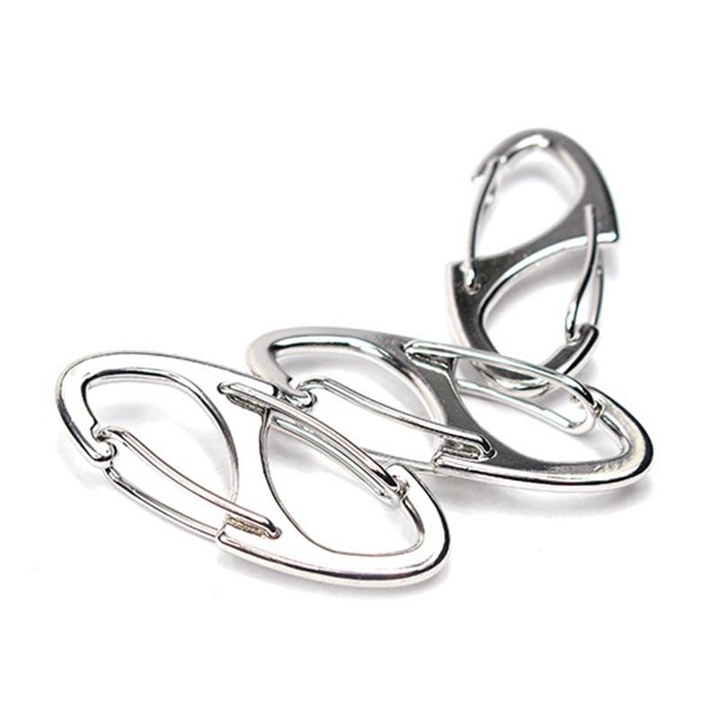 Buy Locking Carabiner Keychain 8 Ring Quick Release Clip Rock Climbing ...