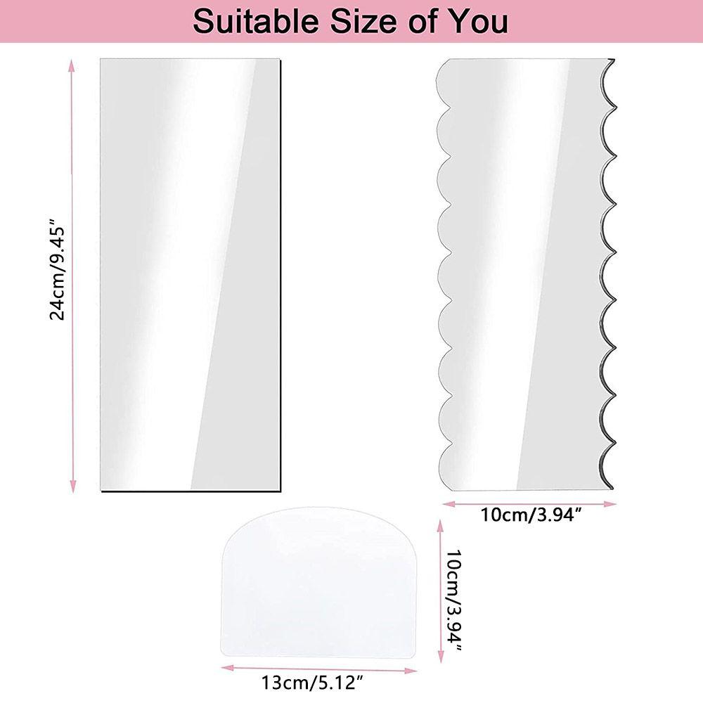 Buy Smoother Tool Cake Scraper Set Transparent Clear Acrylic Cream ...