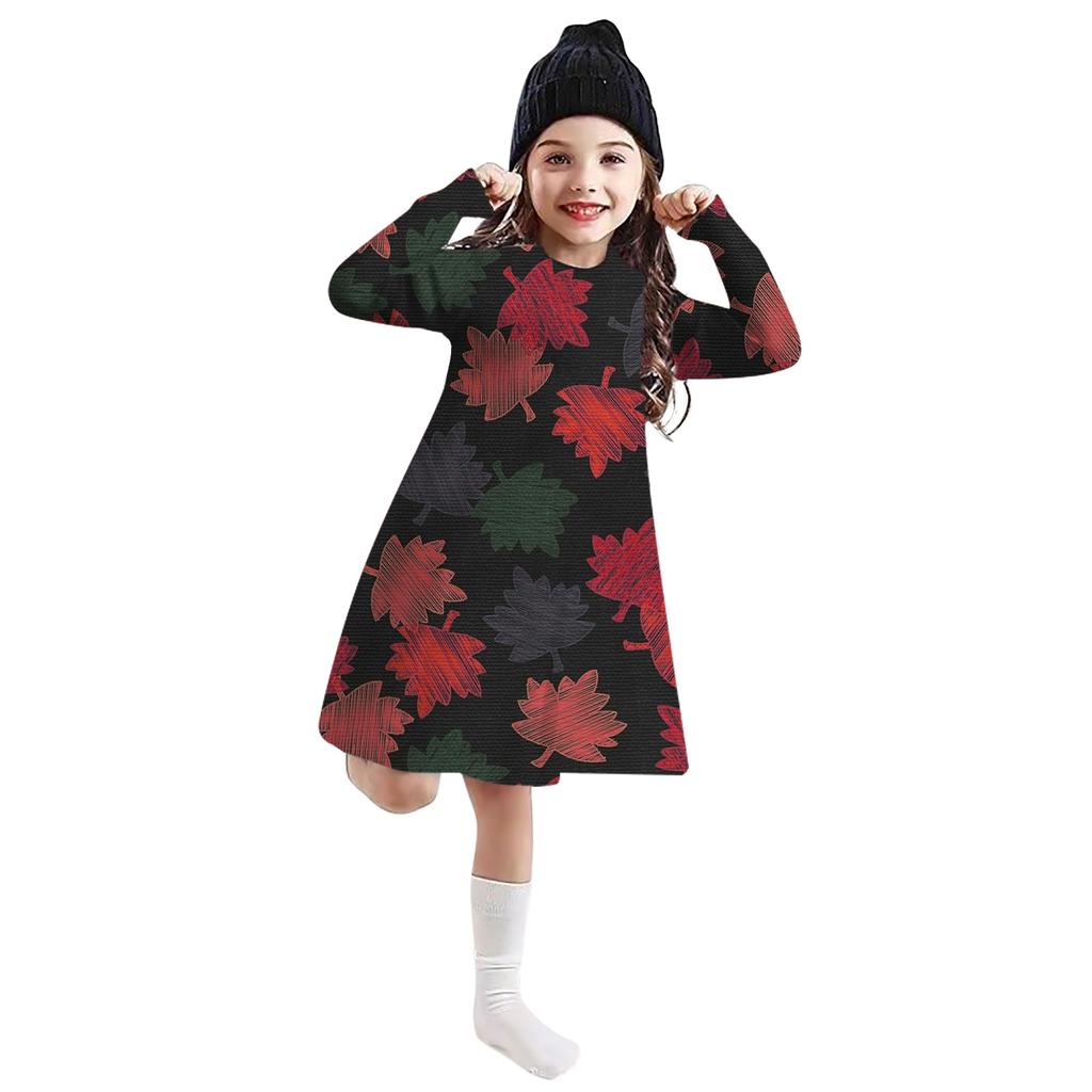 Buy Girl Dress Spring Casual Dress Short Loose Full Sleeve Floral 3D ...