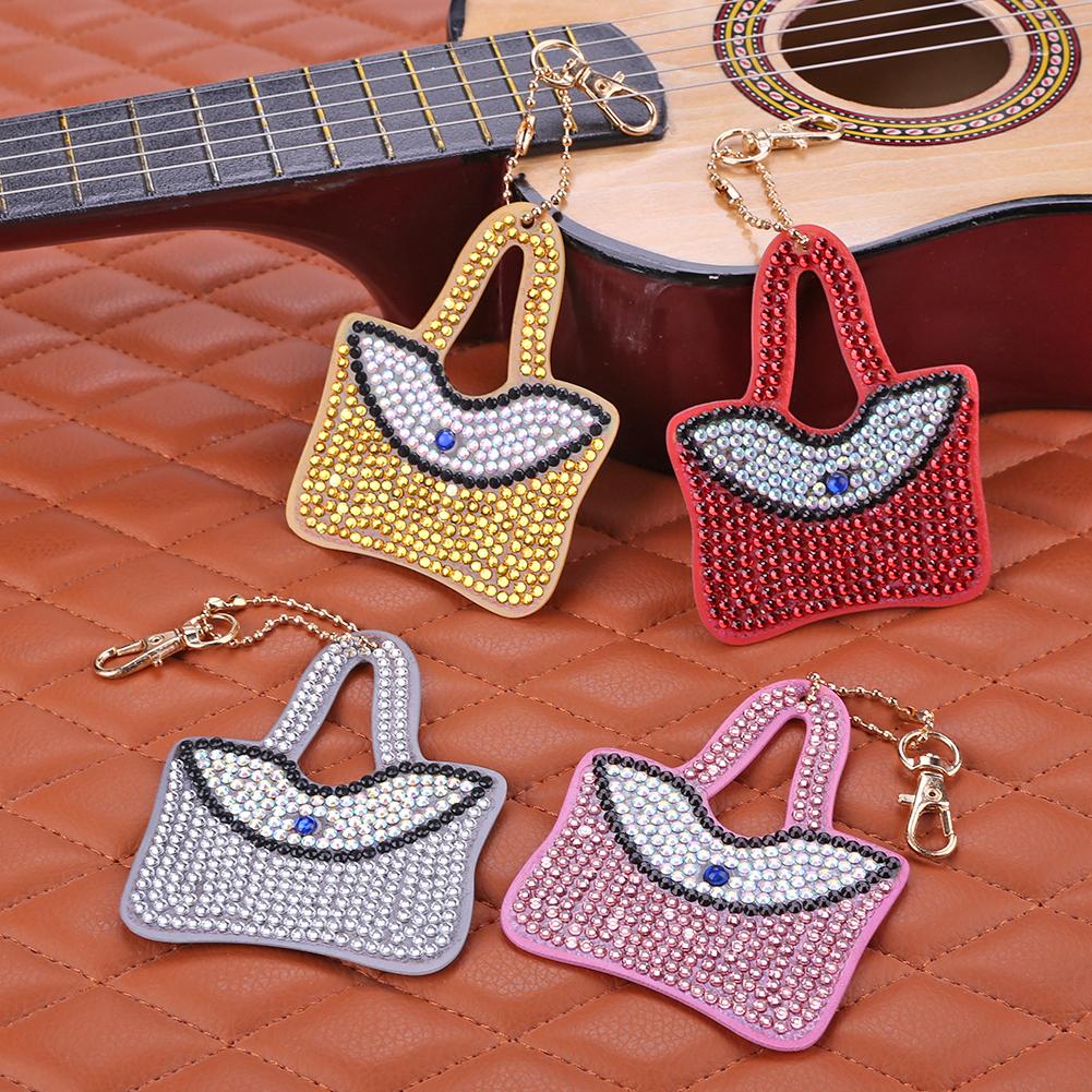 Buy 4pcs DIY Full Drill Special Shaped Diamond Painting Keychain Women ...