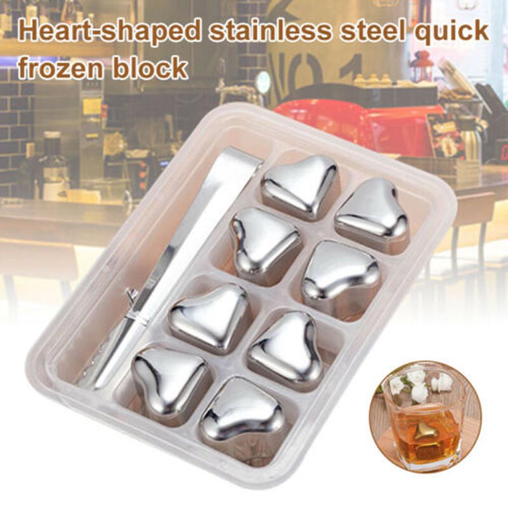 Buy 8pcs Stainless Steel Icy Cubes Reusable Chilling Stone Difficult To ...