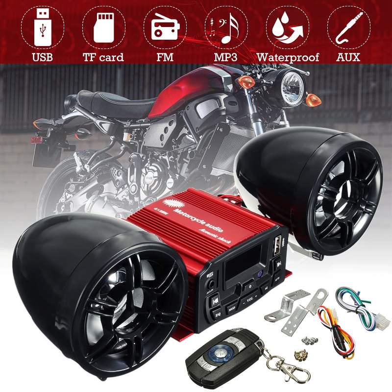 Buy Motorcycle Audio Sound System Stereo Speakers FM Radio MP3 Music ...