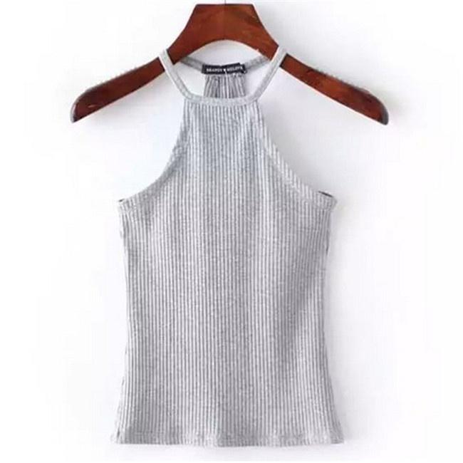Buy Women Sleeveless Knit Vest Cold Shoulder Tank Top at affordable ...