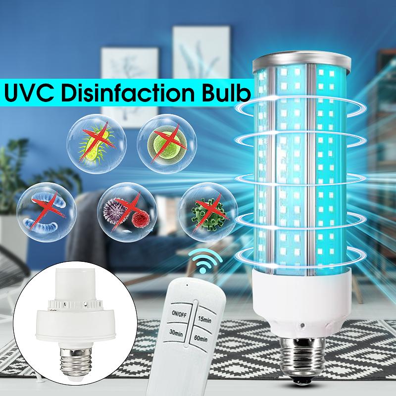 Buy 60W UV E27 Led Germicidal Lamp Remote Control Timing Killing Virus ...