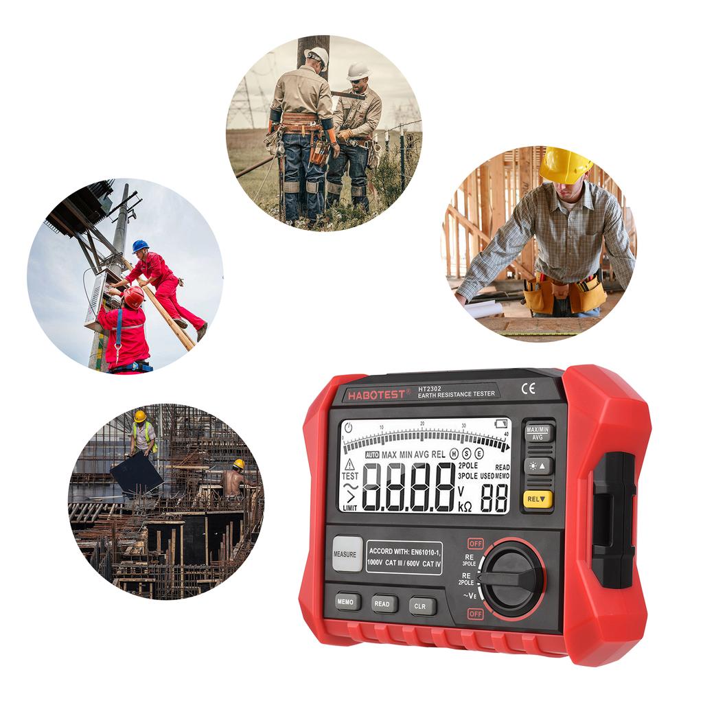 Buy HABOTEST HT2302 Digital Earth Resistance Tester Meter 0 Ohm To 4K ...