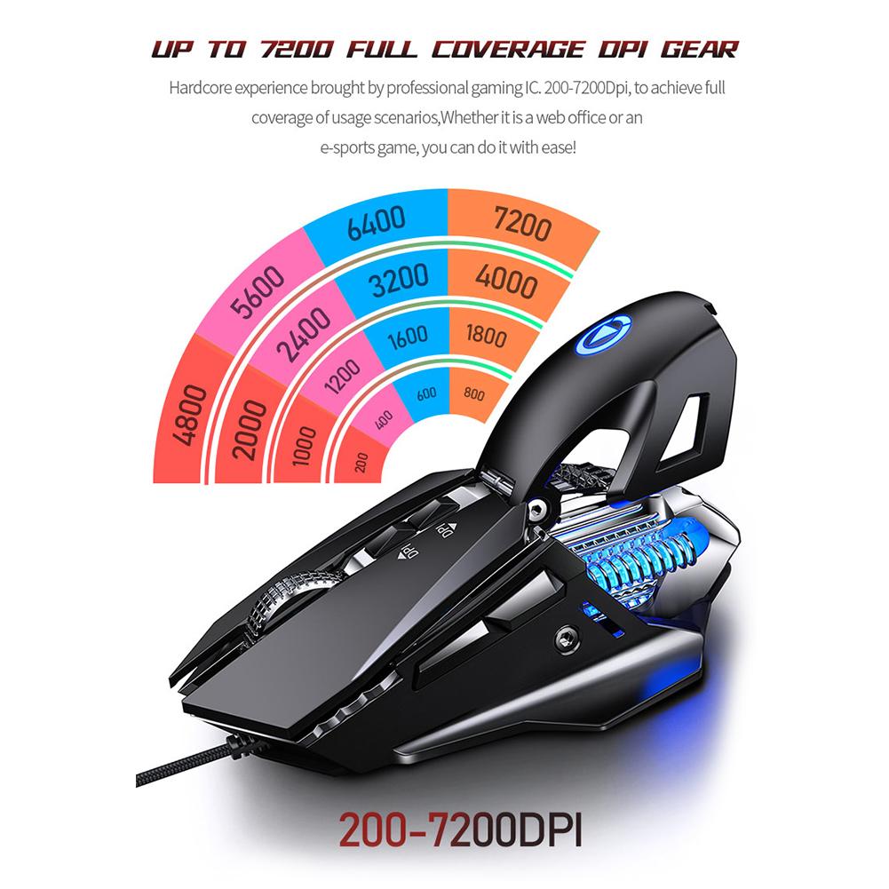 Buy G10 Hollow Mechanical Game Mouse 7200dpi All-keys Macro Programming ...