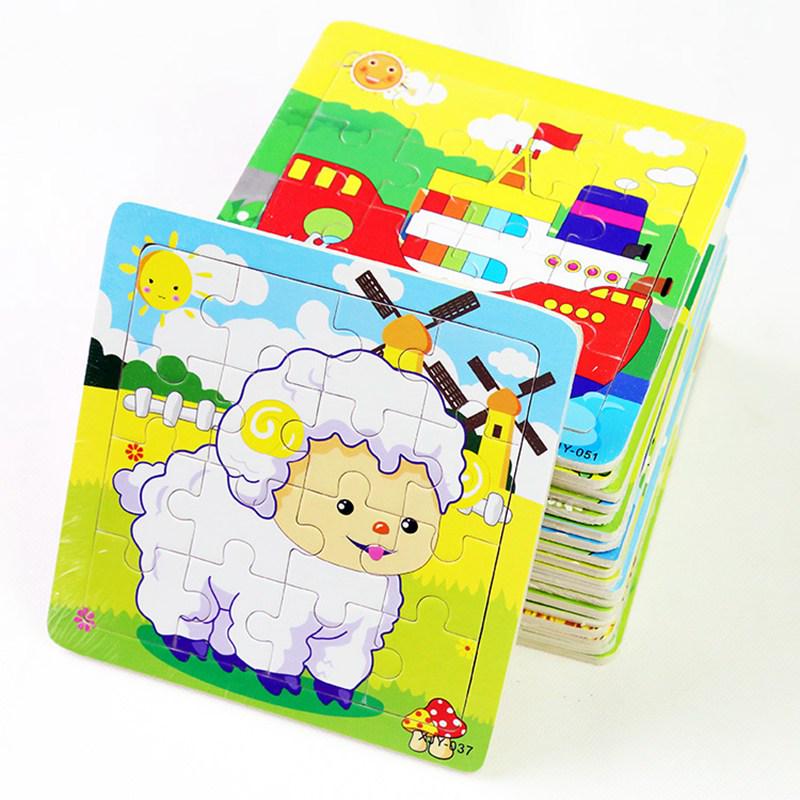 Buy Cartoon Wood Puzzle Educational DIY Toys For Children Elephant ...