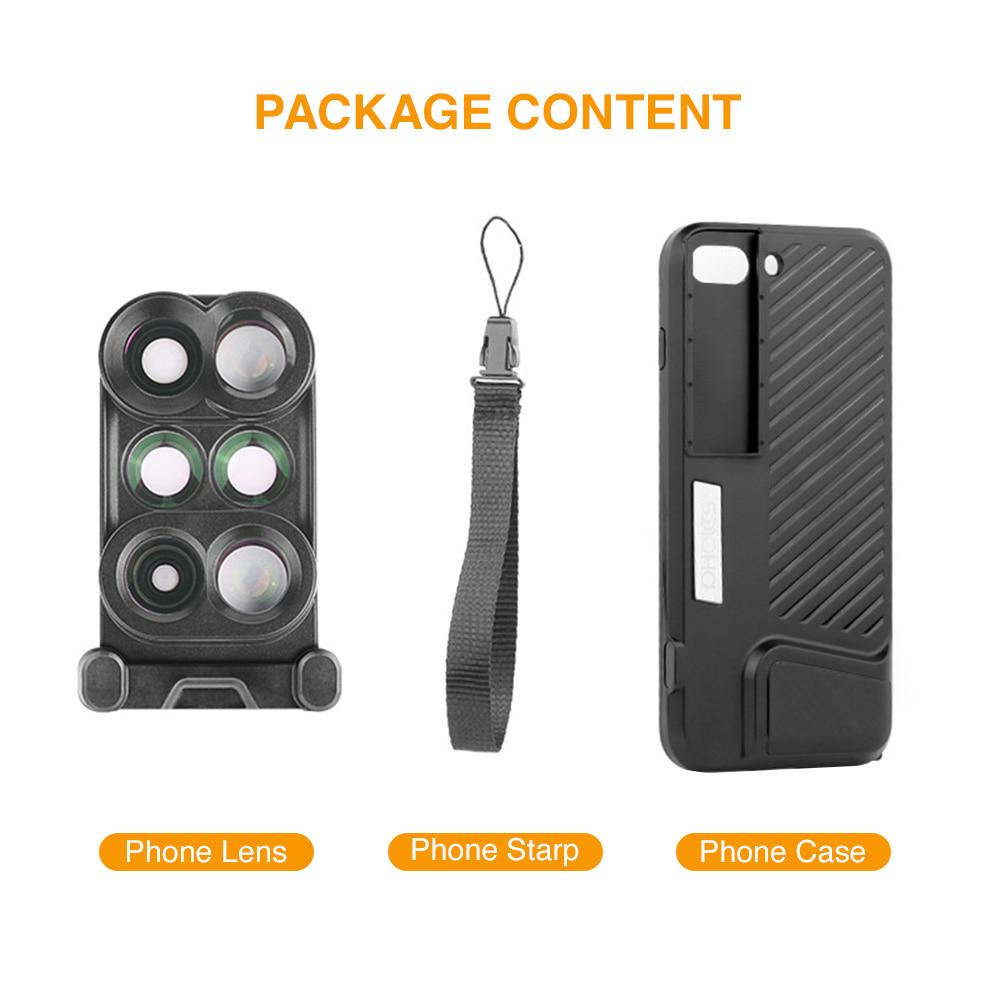 6 in 1 Multifunctional Phone Lens Case Dual Camera Lenses Fisheye ...