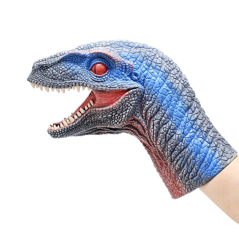 Buy Dinosaur Hand Puppet Rubber Dino Raptor Head Toy Party Halloween ...