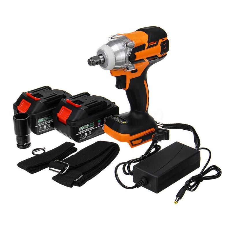 Buy 540Nm Brushless 1/2'' Electric Cordless Impact Wrench w/2x28000mAh ...
