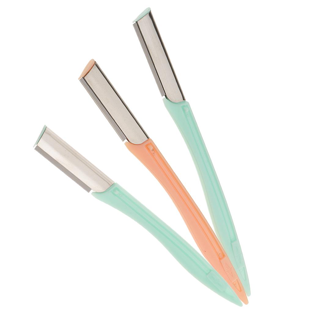 Buy 3 Pieces Women Face Eyebrow Hair Removal Safety Razors Trimmer ...