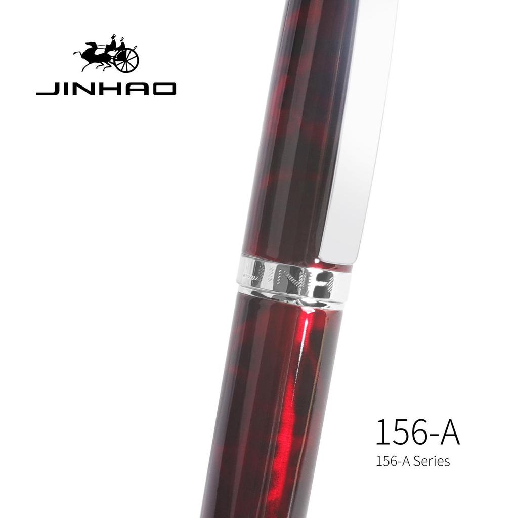 Buy Jinhao 156A Silver Arc Fountain Pen, Fine Nib Full Steel Barrel ...