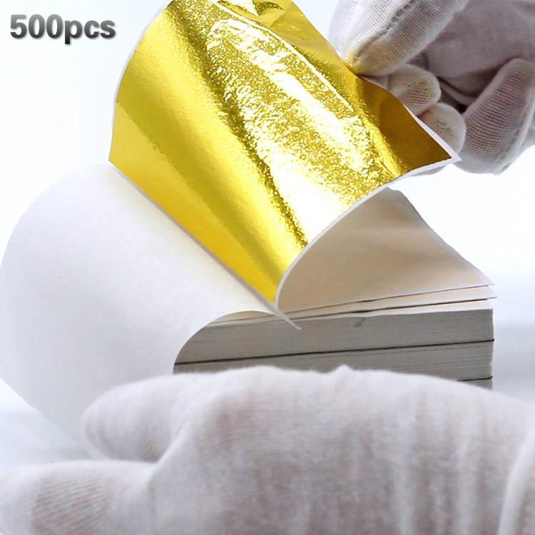 Buy 500pcs Foil Papers 9*9CM Design Paper Imitation Gold Sliver Copper ...