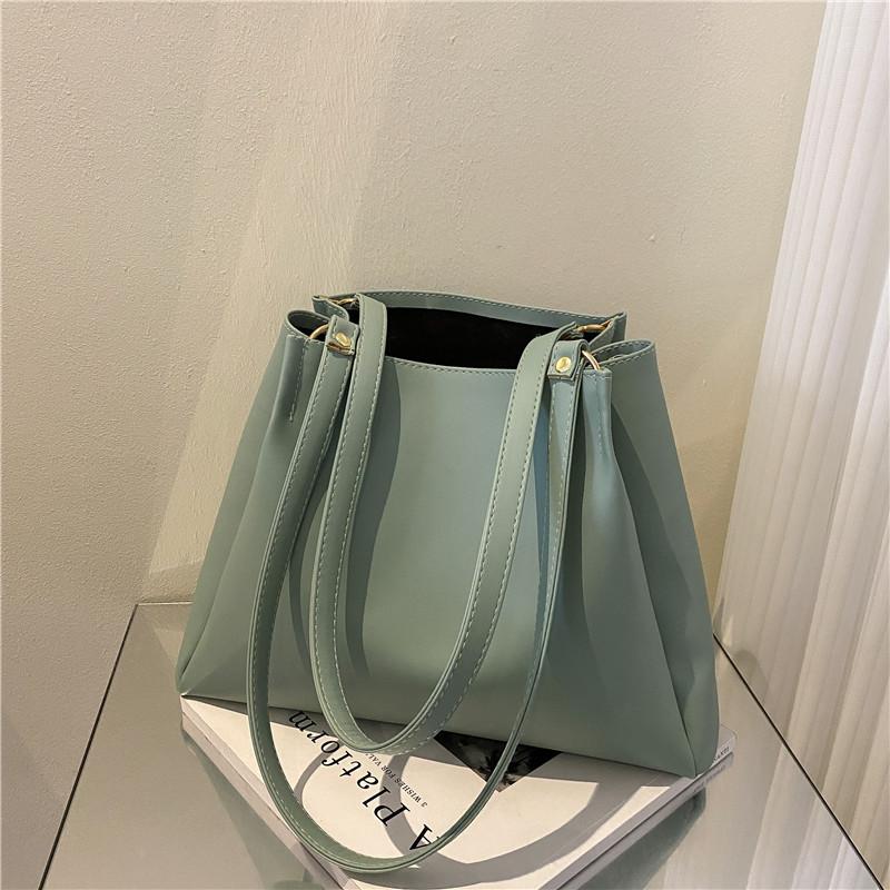 Buy Casual solid color bag women's 2022 new large-capacity autumn ...