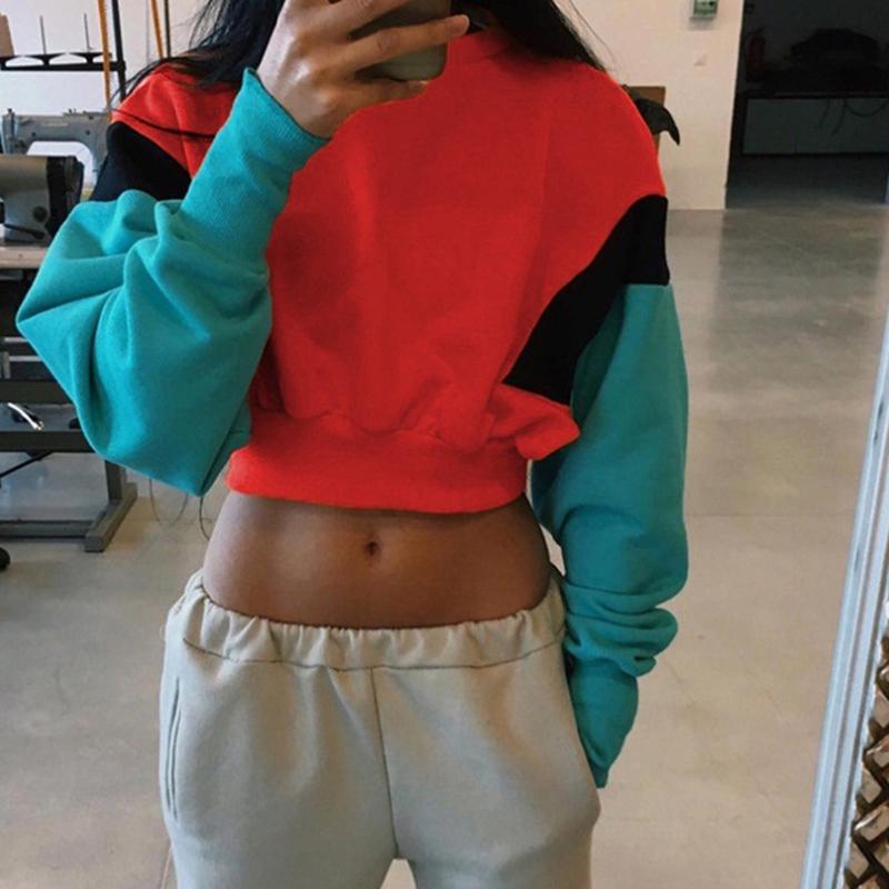 Buy Autumn and Winter Women's Fashion Sports Stitching Candy Color ...