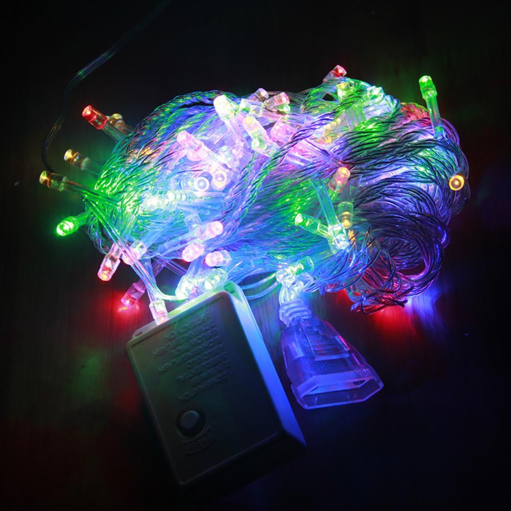 Buy 10M 100LED LED String Light with Tail Plug 9 Colors 110V 220V Home ...