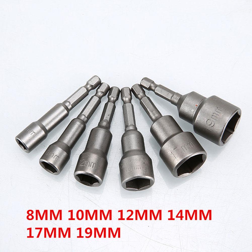 Buy 8mm-19mm Hex Socket Set Sleeve Nozzles Nut Driver Set Drill Bit ...
