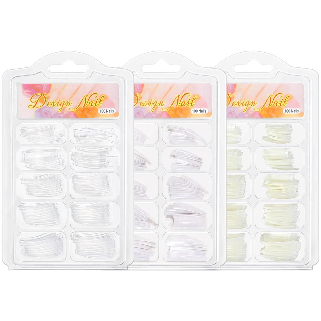 False Nail Tips Fake Nails kit White Clear Natural Artificial False ...