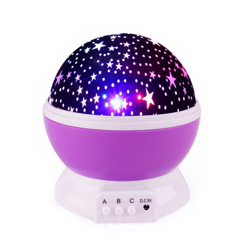 1W USB Rotating LED Projection Lamp Night Light Bedroom Decorative ...