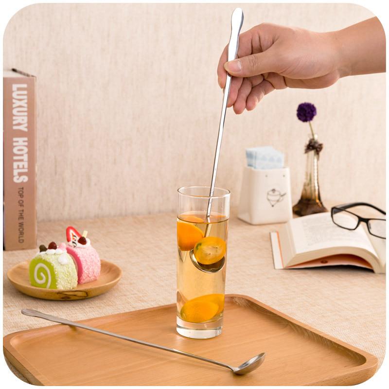 Buy Stainless Steel Long Handle Stir Spoon Ice Cream Dessert scoop ...