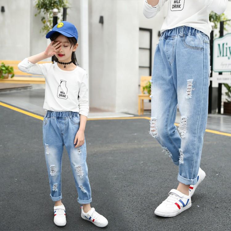 Buy 2020 Spring Kids Jeans Broken Hole Kids Jeans For Girl Spring ...