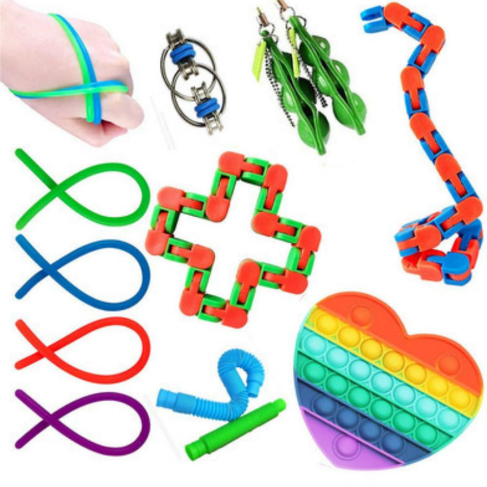 Buy Fidget Toys Set Anti Stress Box Strings Marble Relief Gift Adults ...