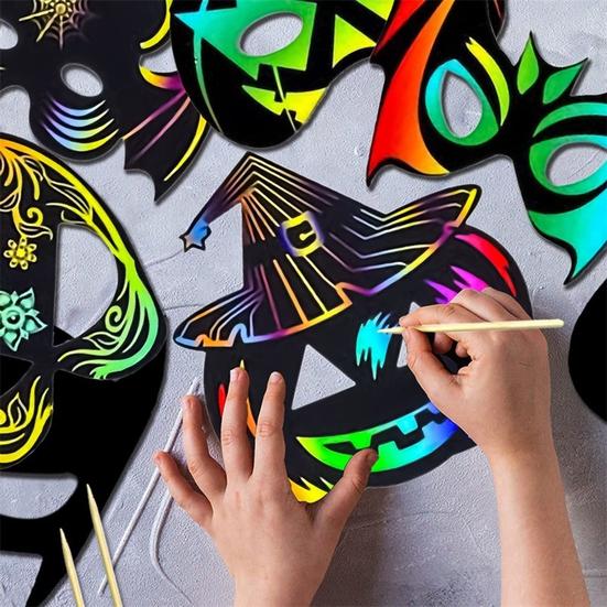 Vivid Halloween Scratch Paper Creative Portable DIY Hollow Design uygun ...